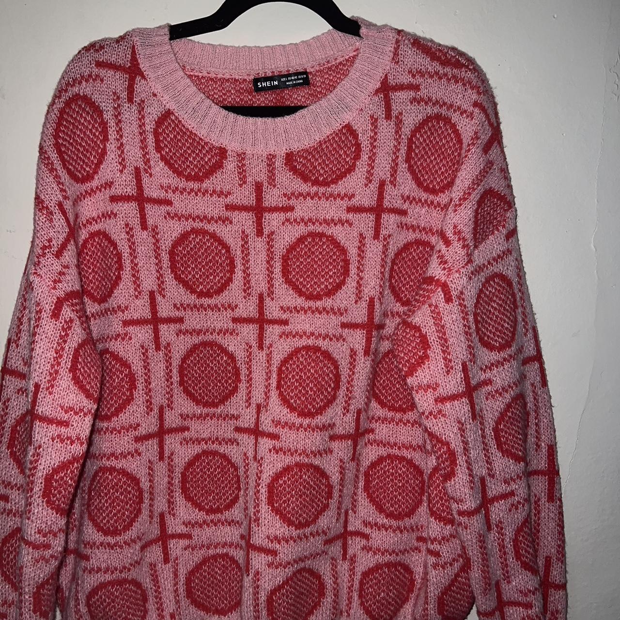 Pink and red sweater. Great for winter and fall.... - Depop