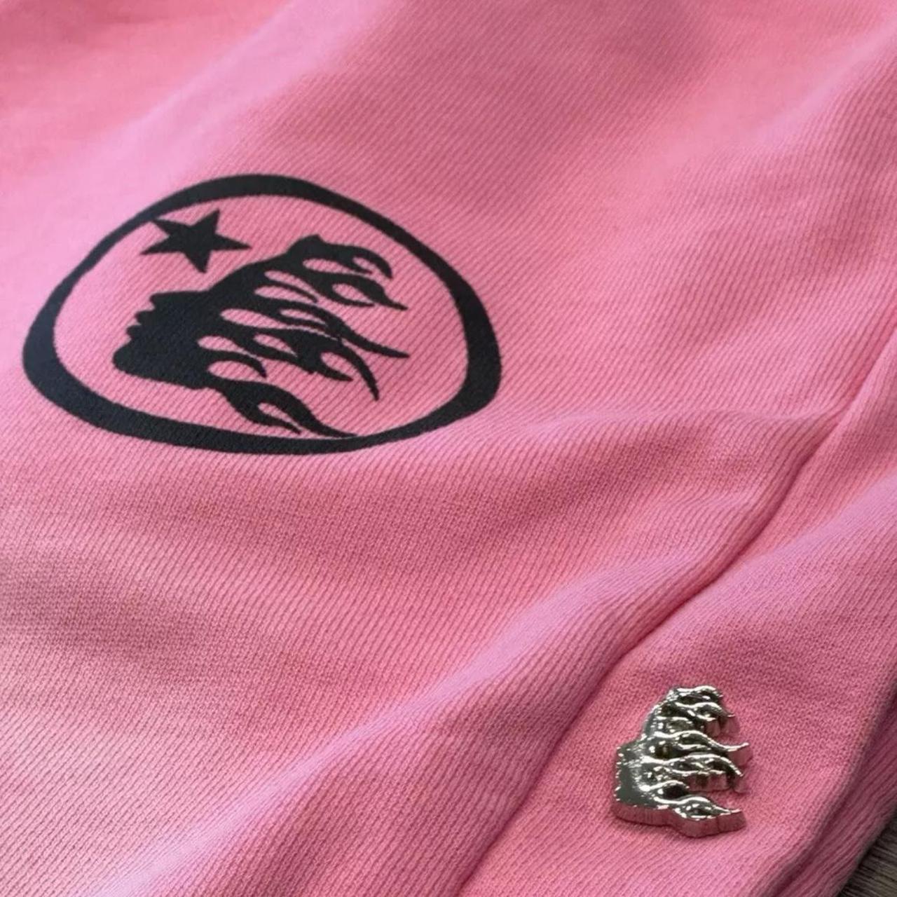 -Pink Hellstar Sweatpants With White Wash -Brand New... - Depop