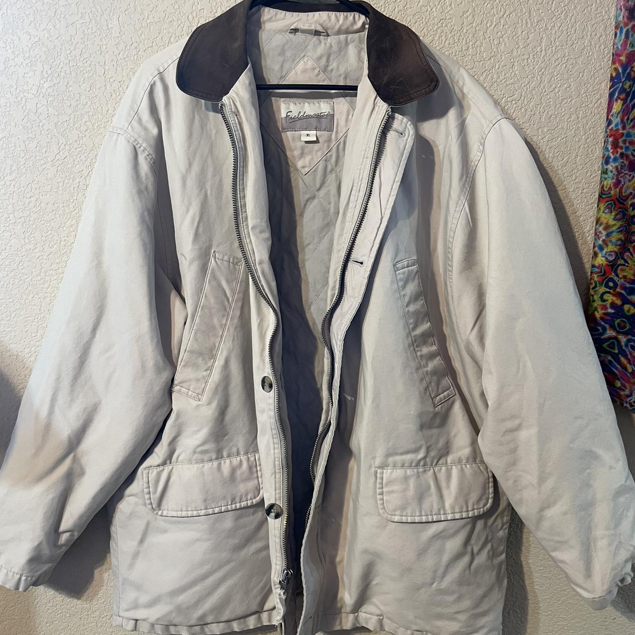 Leather collar fieldmaster coat. Y2k. Perfect... - Depop