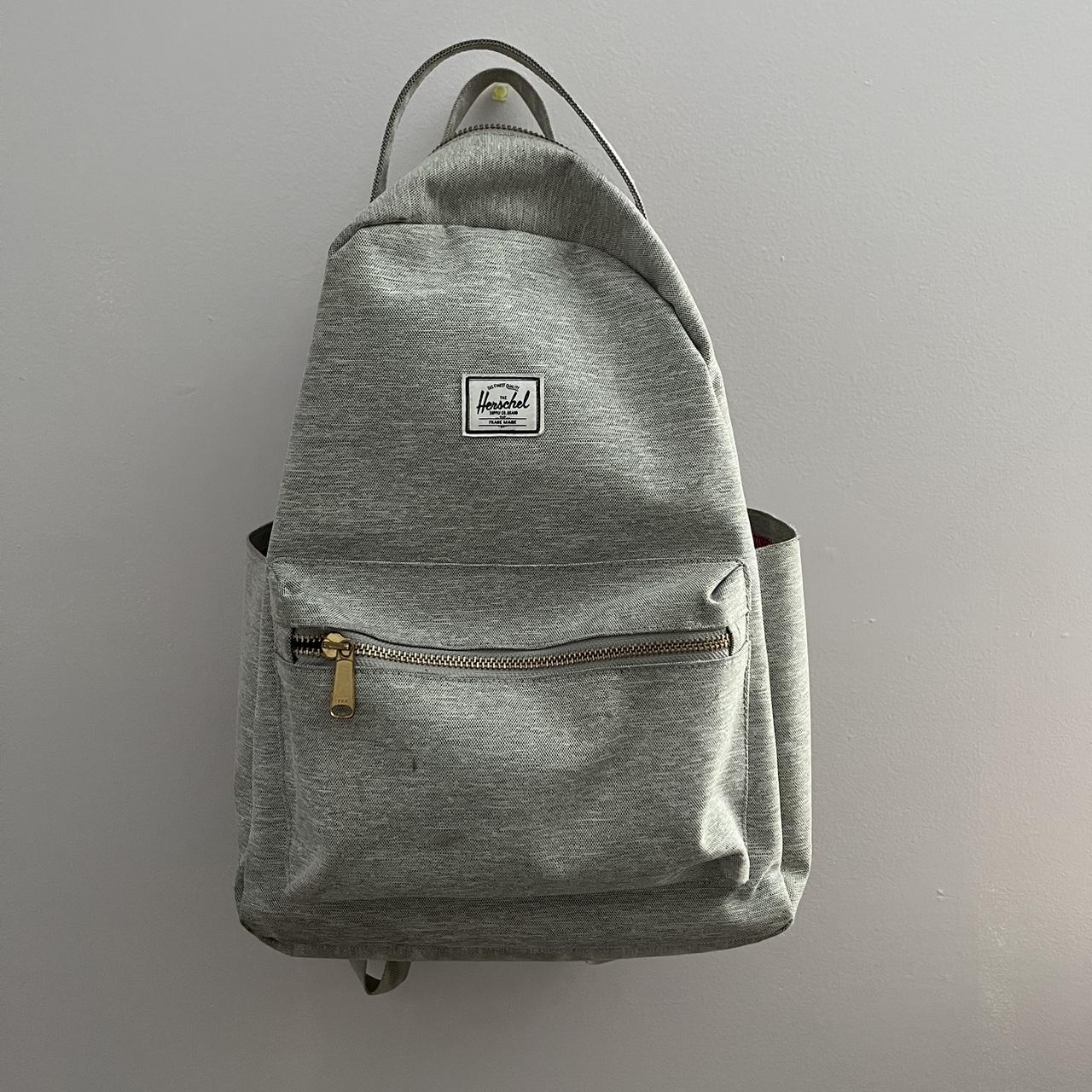 Hershel grey backpack with red striped... - Depop