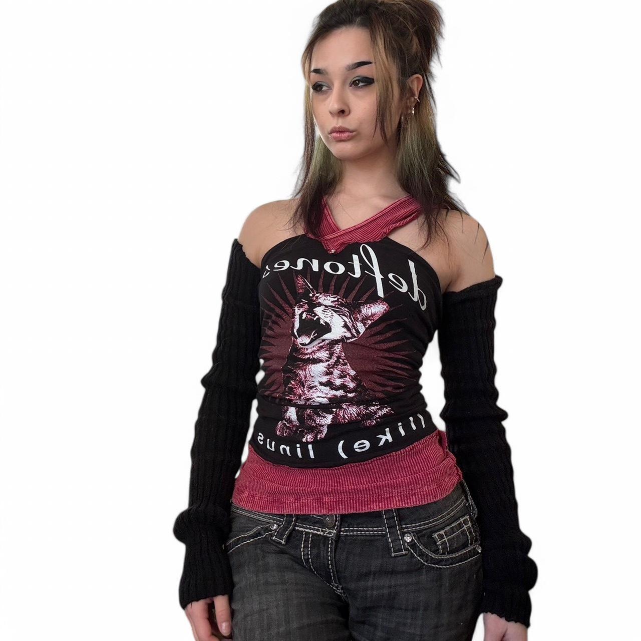 reworked Deftones Like Linus cat fitted cami tank... | Depop