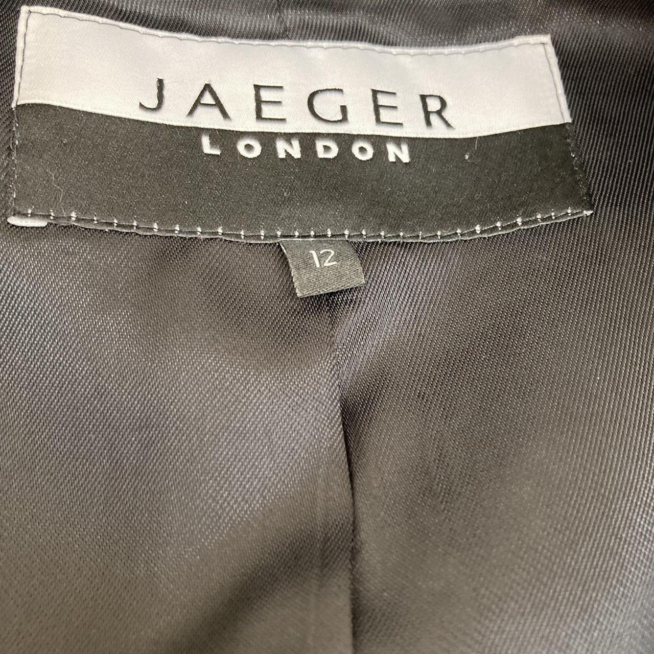 Jaeger black wool blend lined jacket pockets padded... - Depop