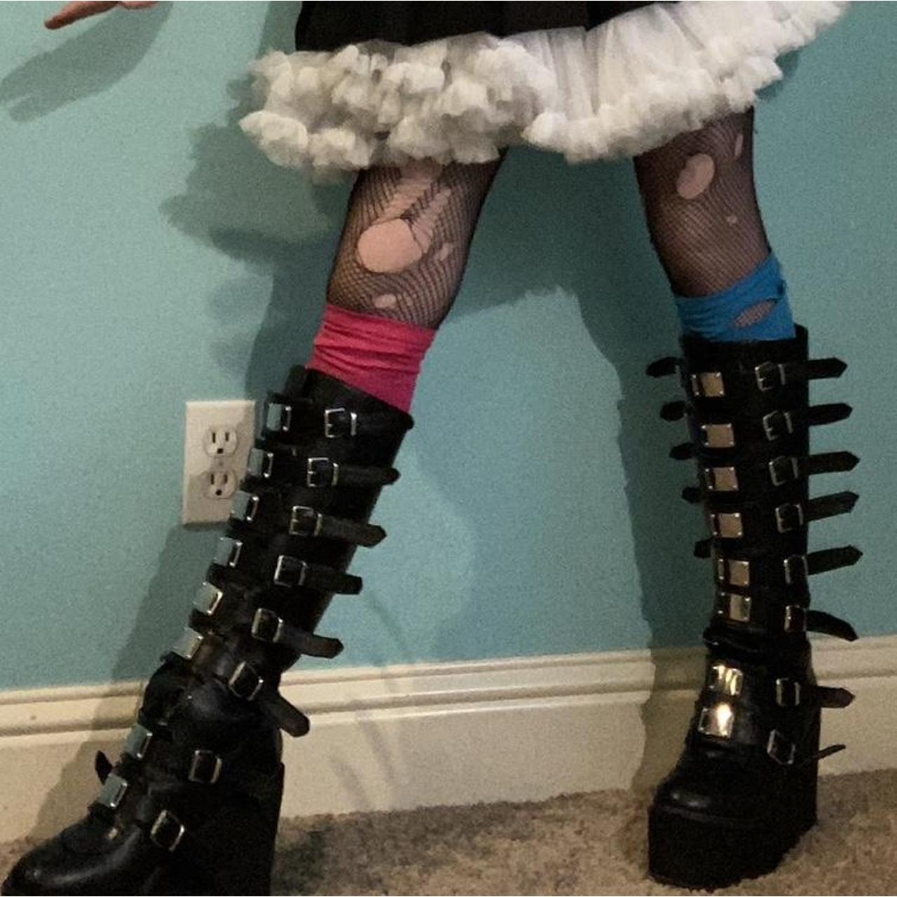 Women's Black and Silver Boots | Depop