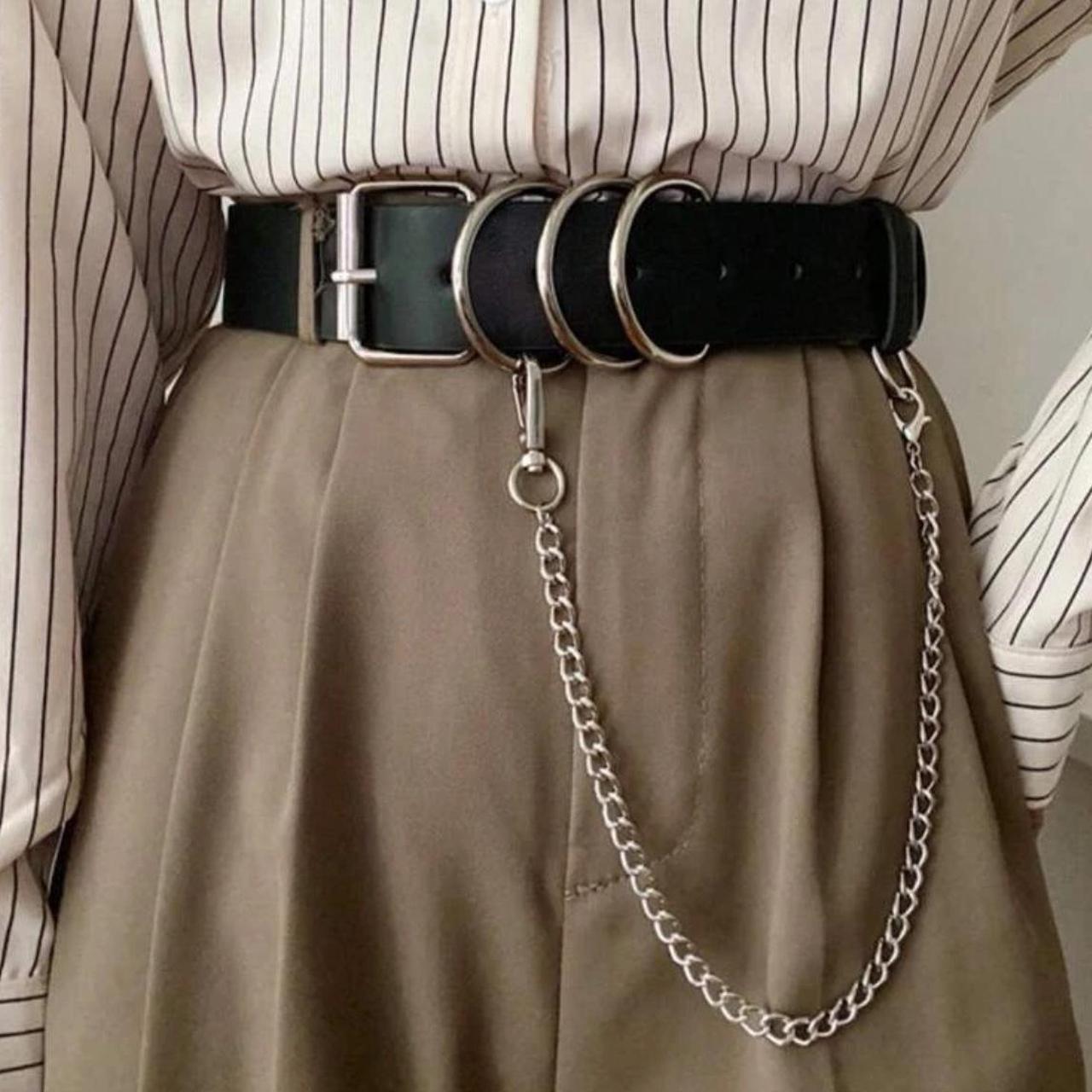 Chain and multi buckle belt - Depop