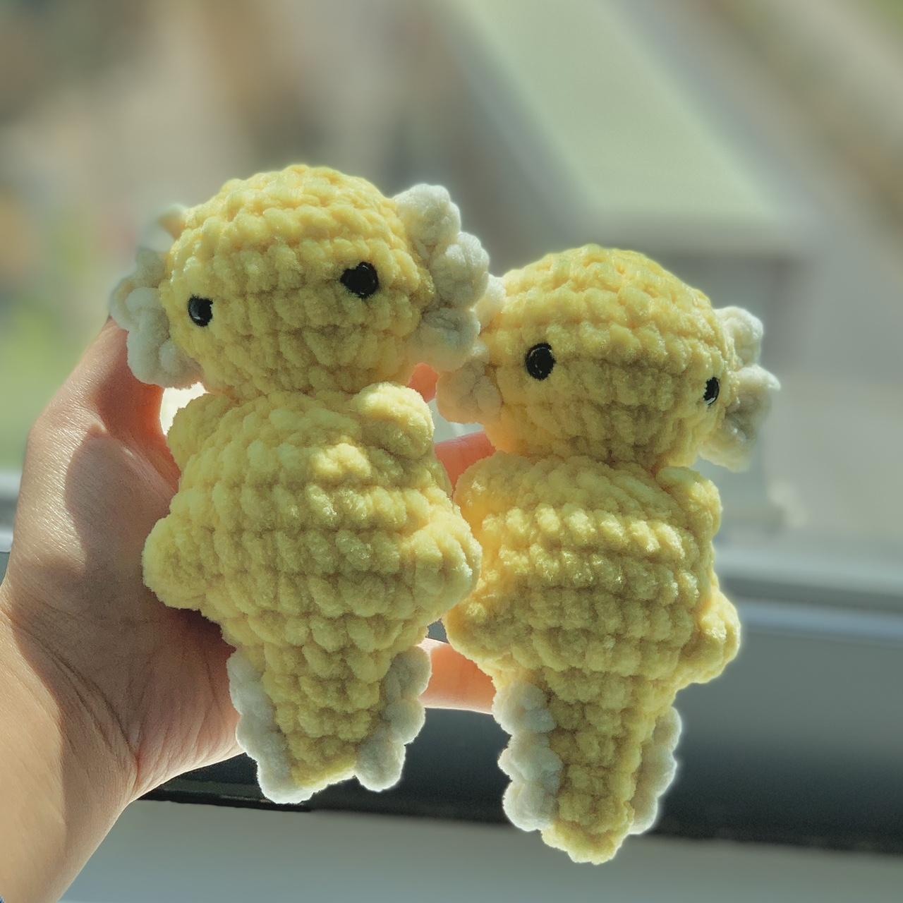 Crochet axolotl plushie 🌻 These cute yellow... - Depop