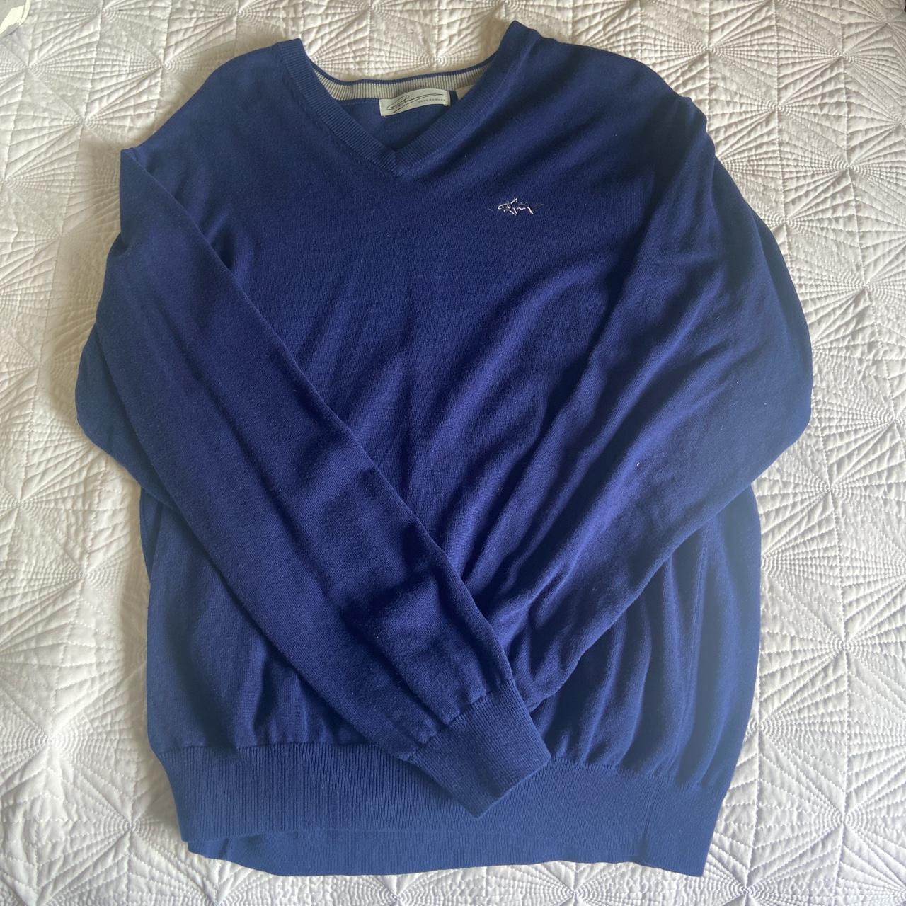 Greg Norman Collection Men's Navy Jumper | Depop