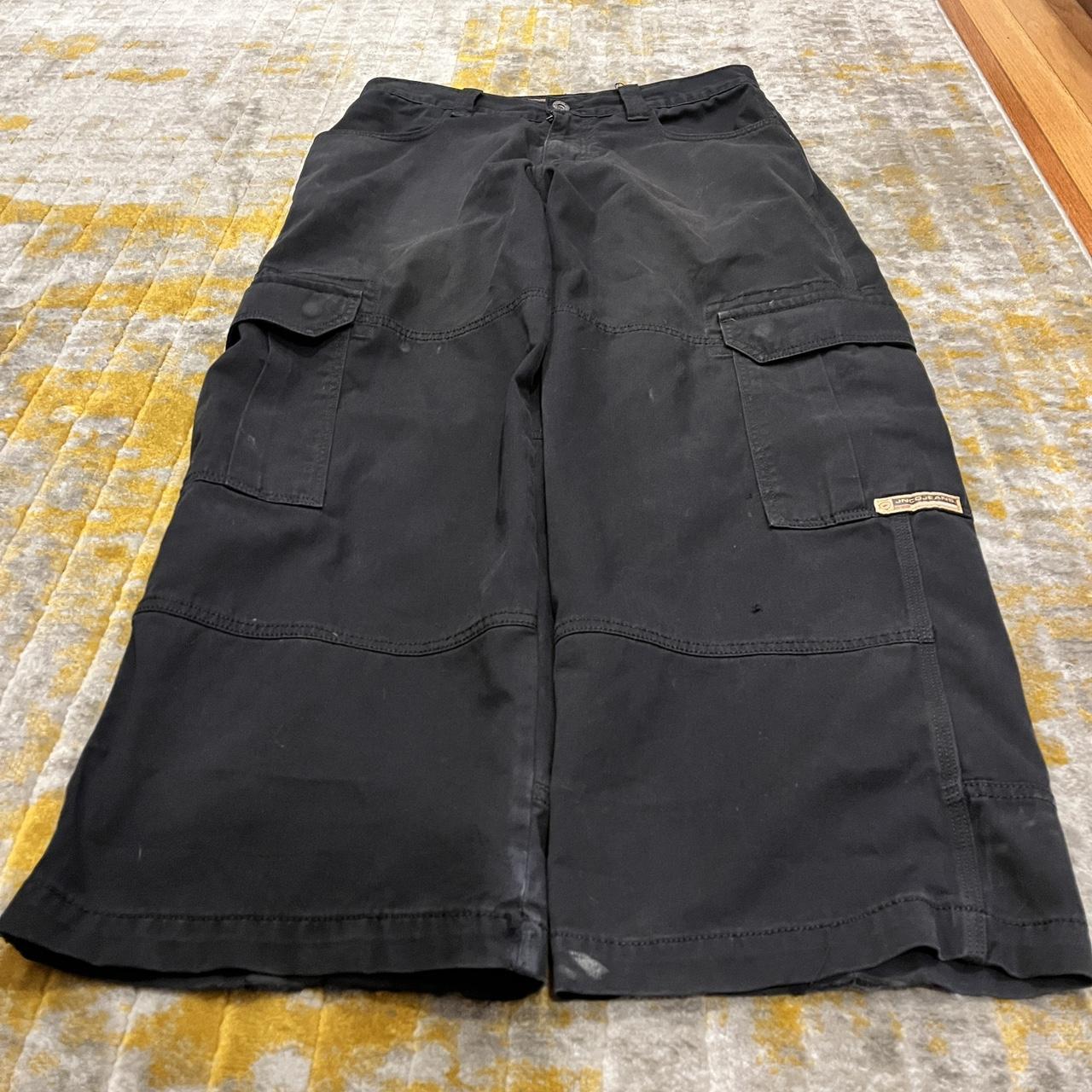 Black jnco cargo pants with a baggy fit waist... - Depop
