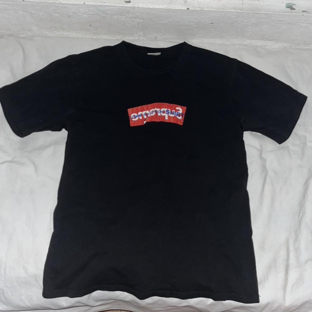 Supreme X comme des garcons collab tee Worn in very... - Depop