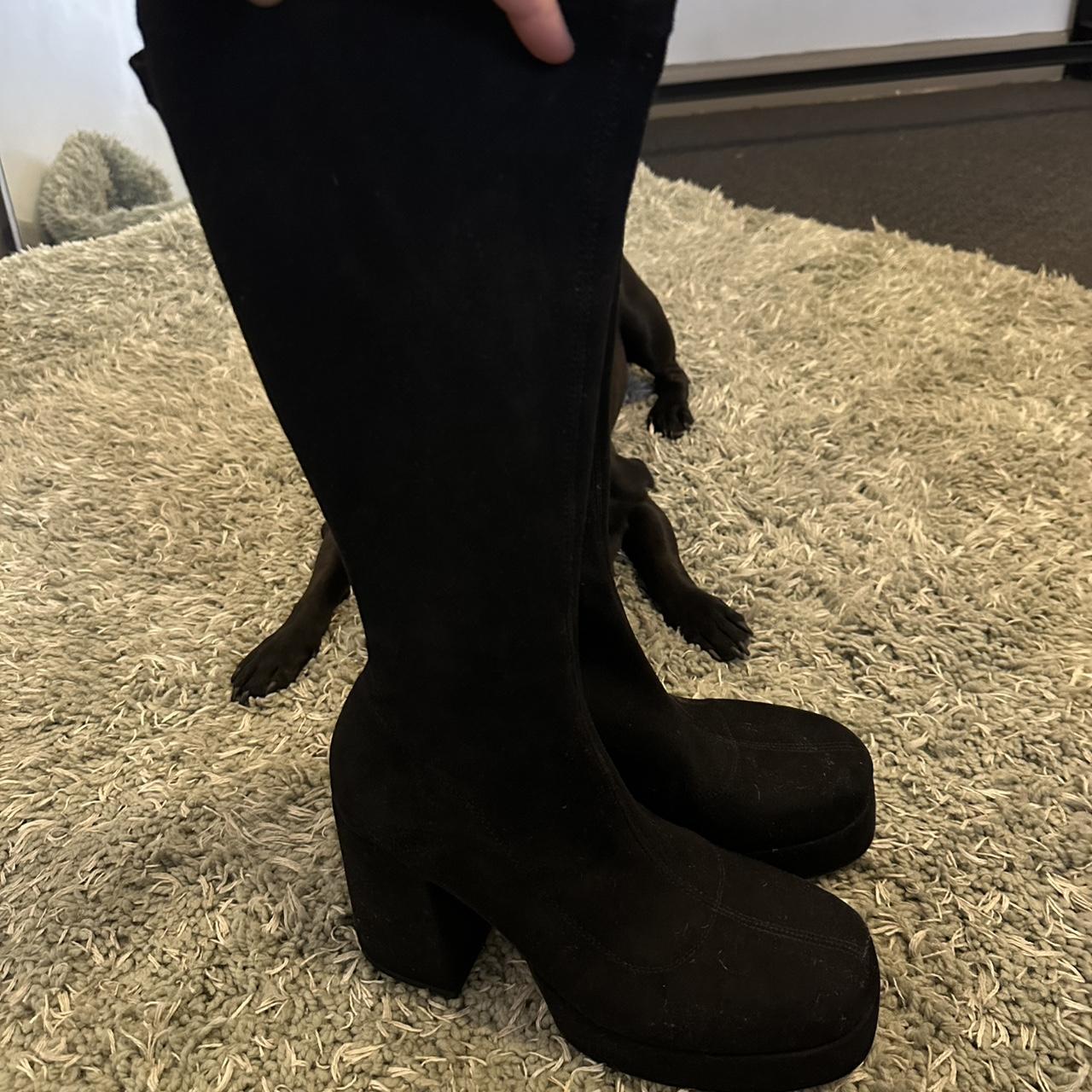 Betts Black suede block heel boots #blockheel Worn once | Depop