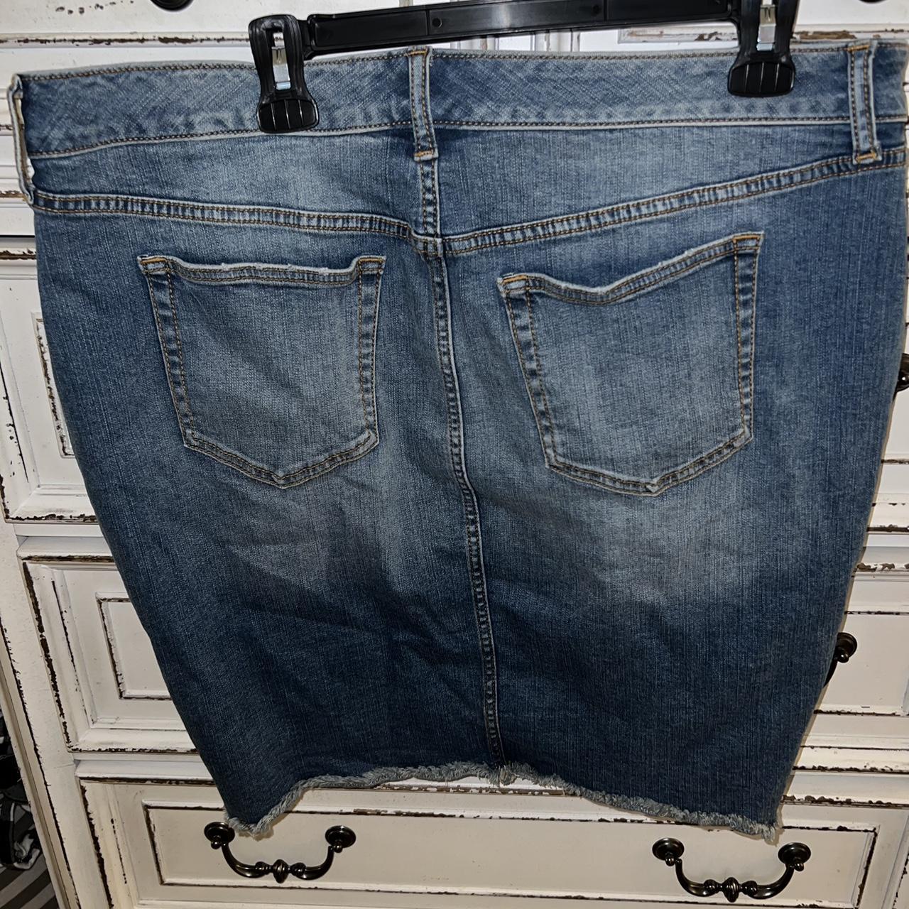 Torrid distressed denim skirt, size 18, hardly worn,... - Depop