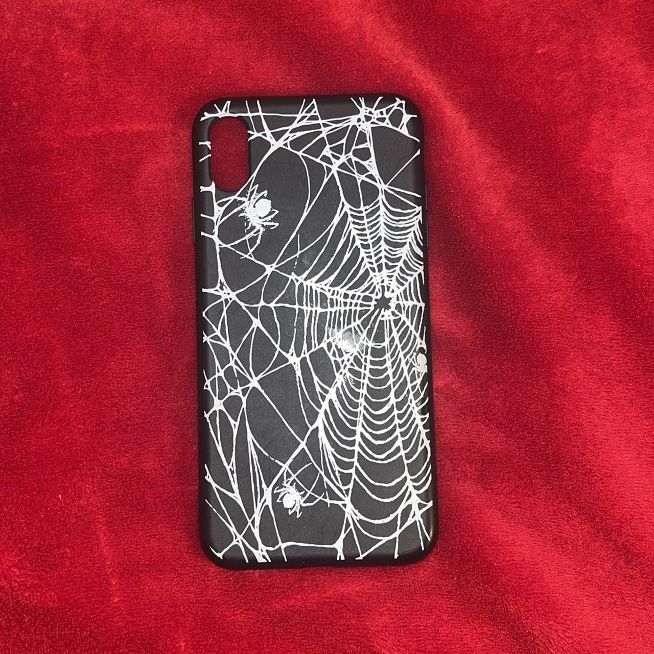 Black “cobweb” iPhone XS Max phone case - Depop