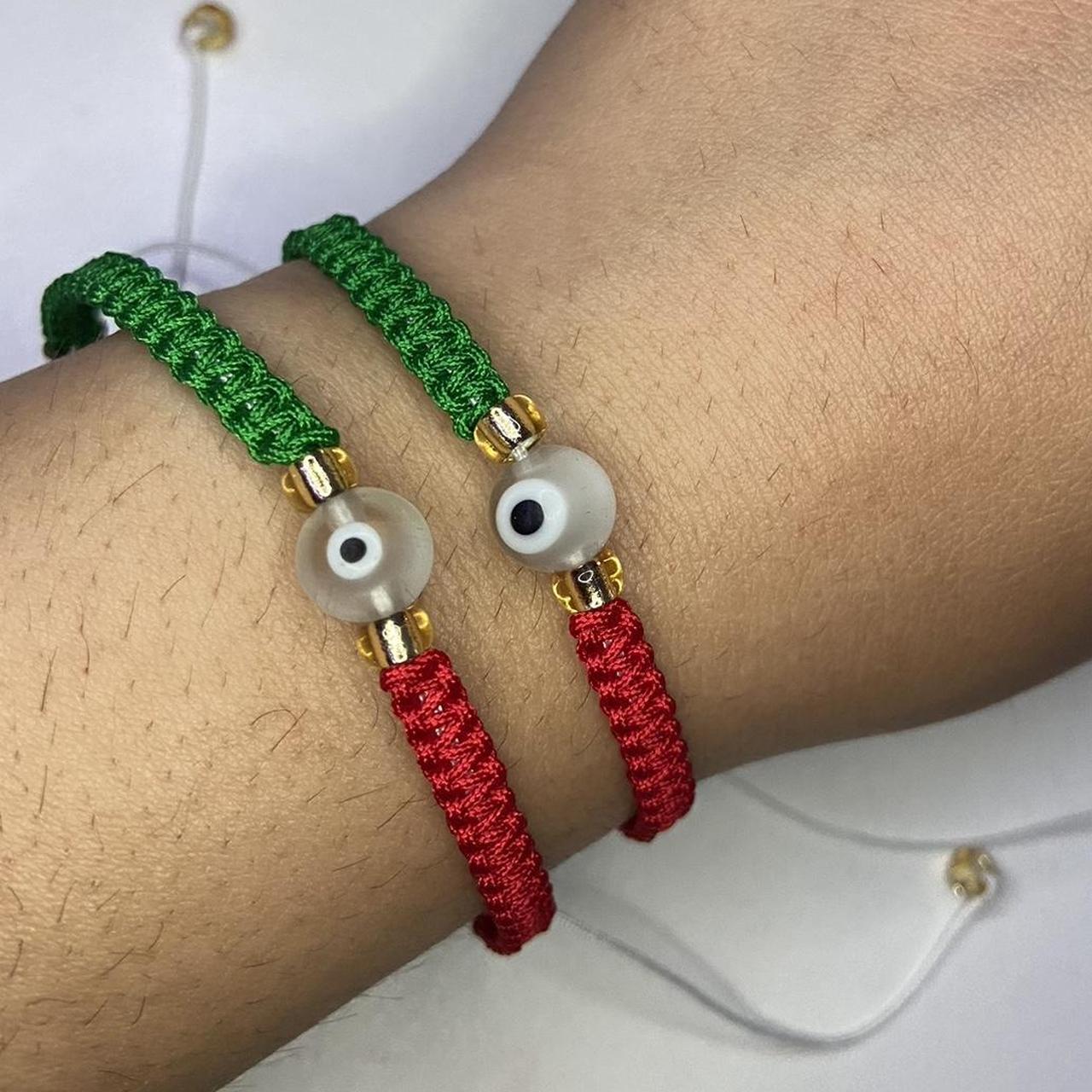 Evil eye mexican bracelet🇲🇽 •handmade •adjustable •dm... - Depop