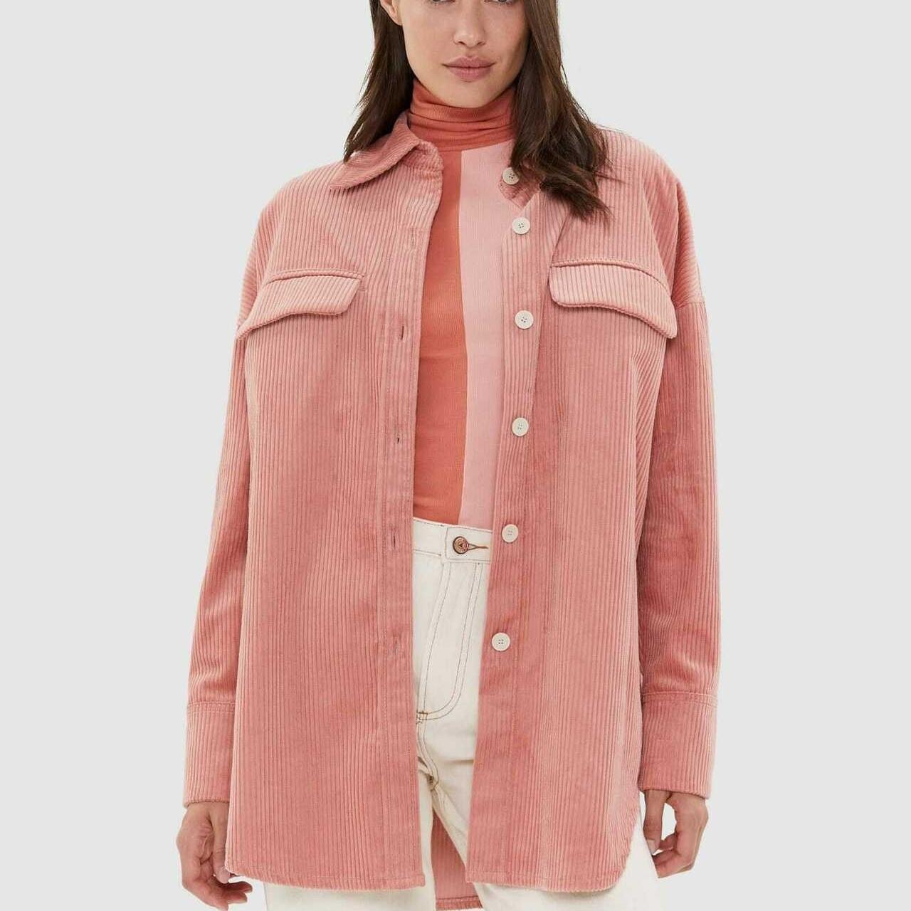pink corduroy shacket 🩷 🩵 brand: jag 🩵 fit:... - Depop