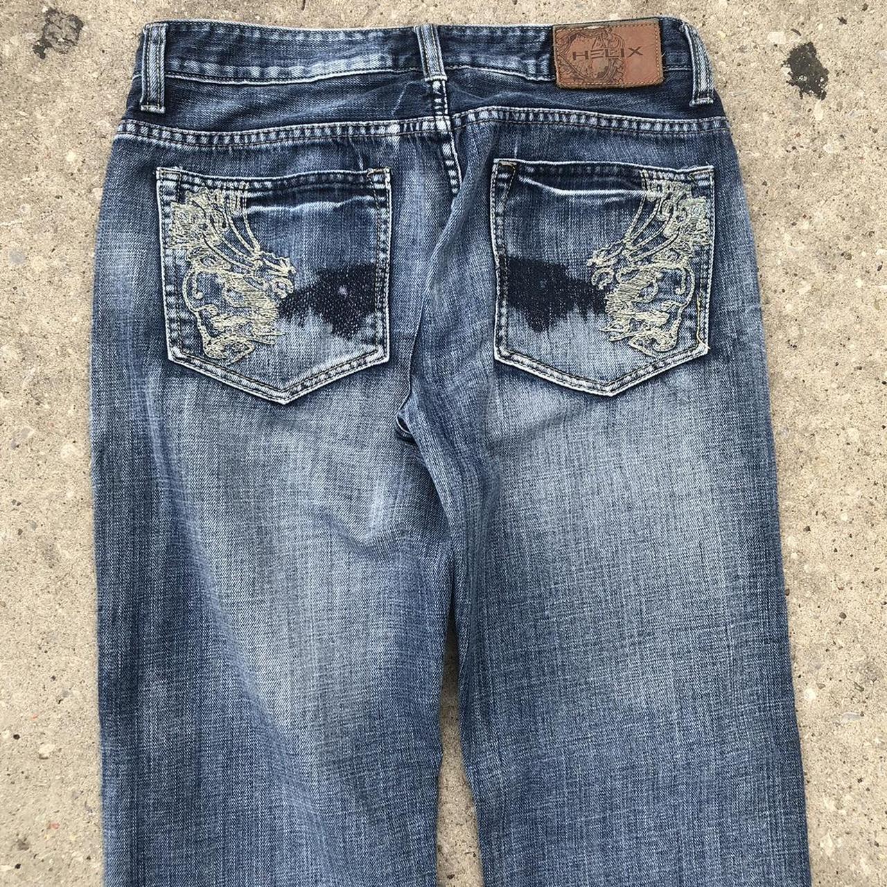 Hélix dragon embroidery #y2k #straight leg #00’s | Depop