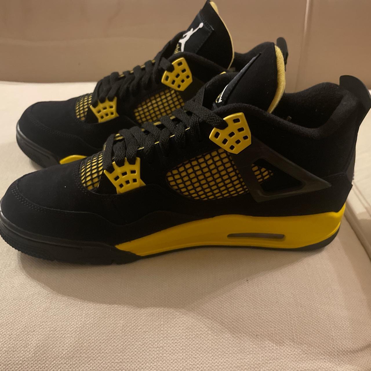 Jordan 4 yellow thunder size uk 9.5, perfect... - Depop