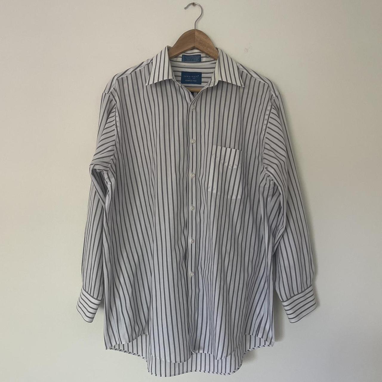 Striped Button Up Men’s size 16 1/2 32/33 - Depop