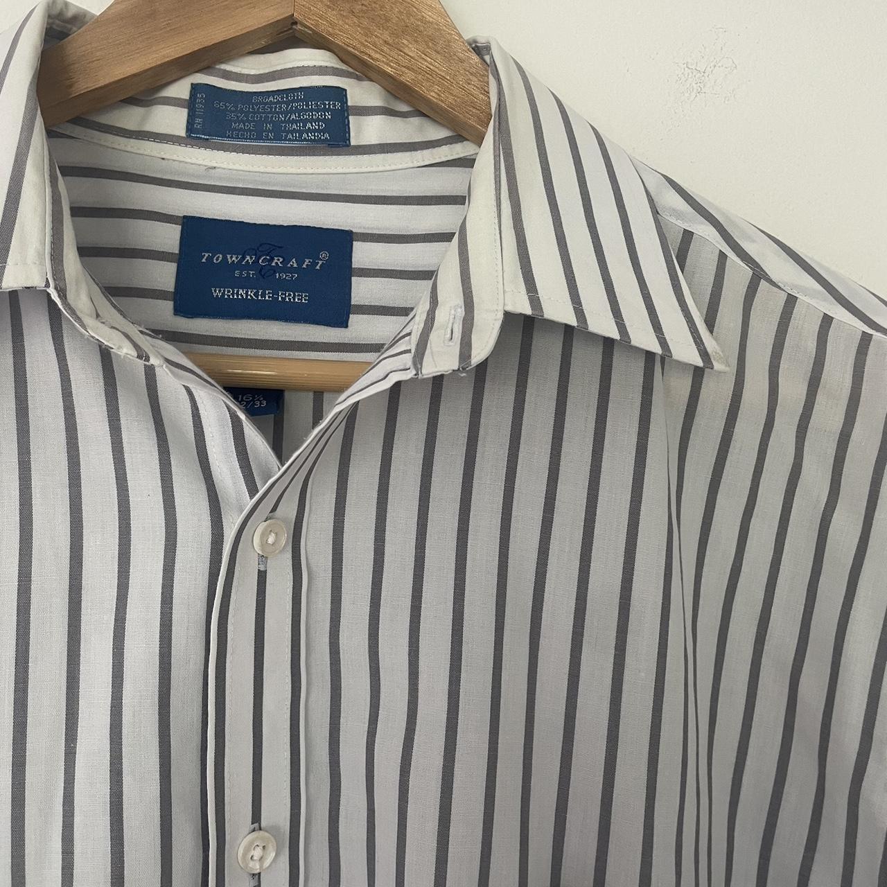 Striped Button Up Men’s size 16 1/2 32/33 - Depop