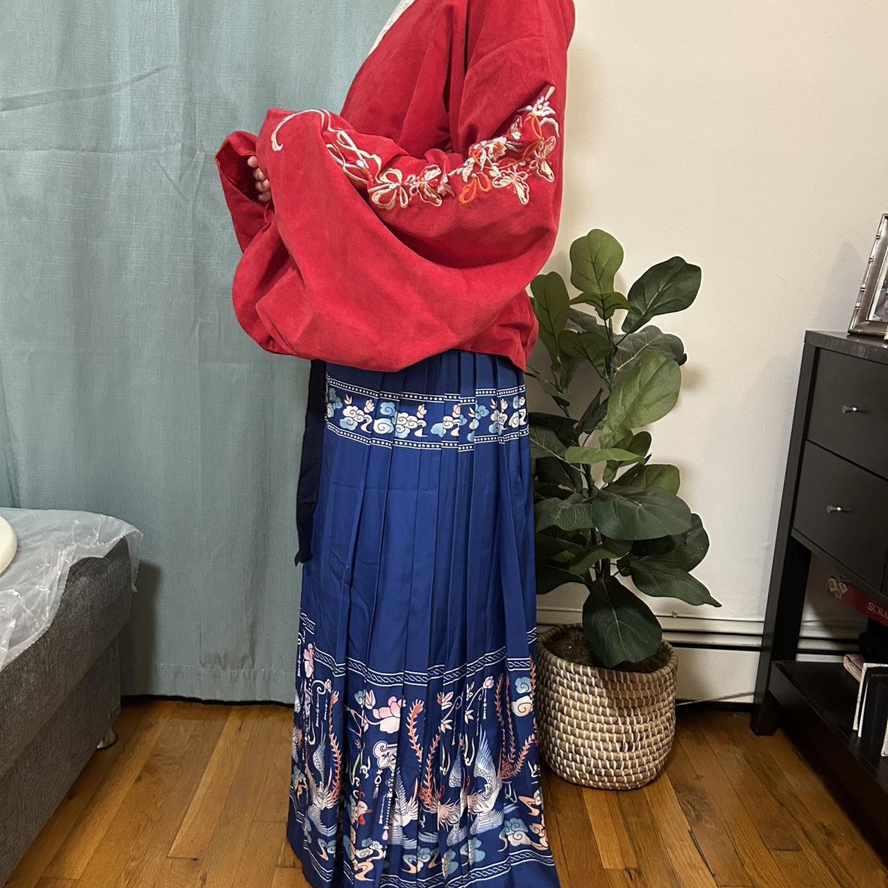 NWT Ancient Chinese Red and Blue Hanfu The... | Depop