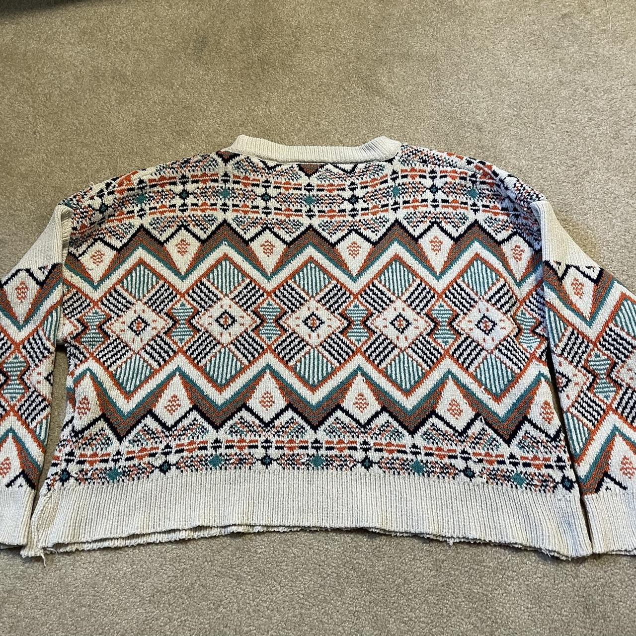 Earthbound Cropped multicolored Sweater - Depop