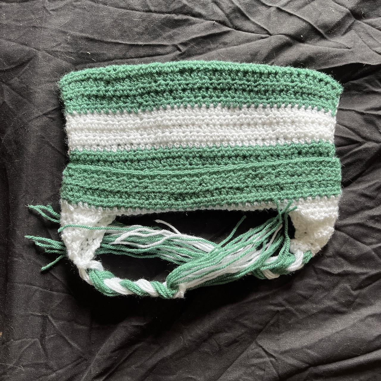 Crocheted Green and white cat Ushanka ! #crochet... - Depop