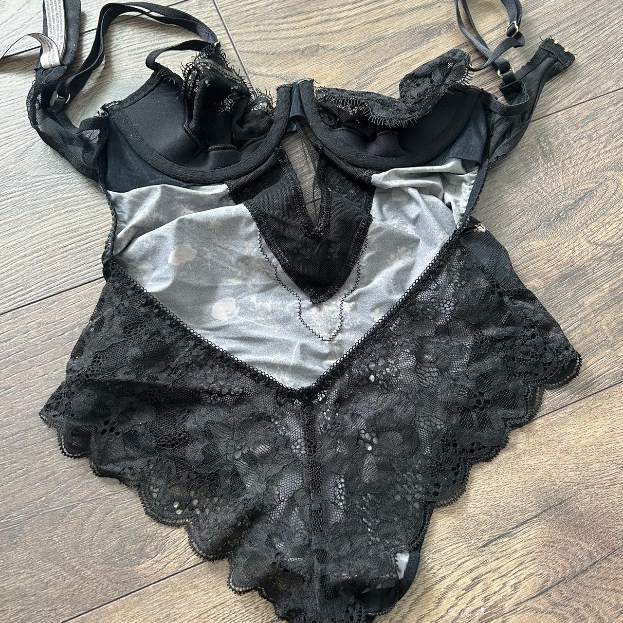 Victoria’s Secret floral lace backless bodysuit... - Depop