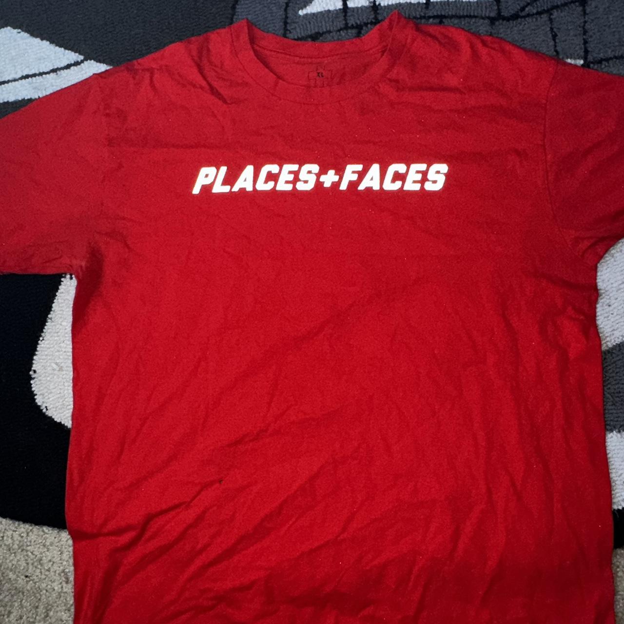 Red Places+Faces 3M Logo T shirt, XL #streetwear #3M... - Depop