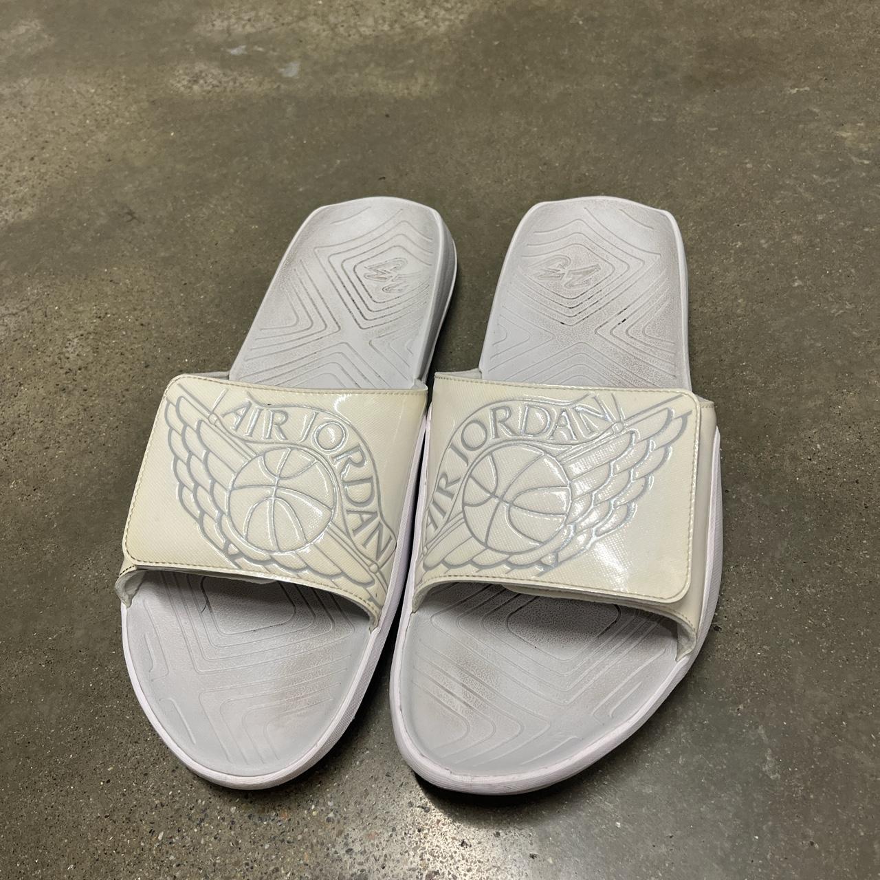 Jordan Men's White Slides | Depop