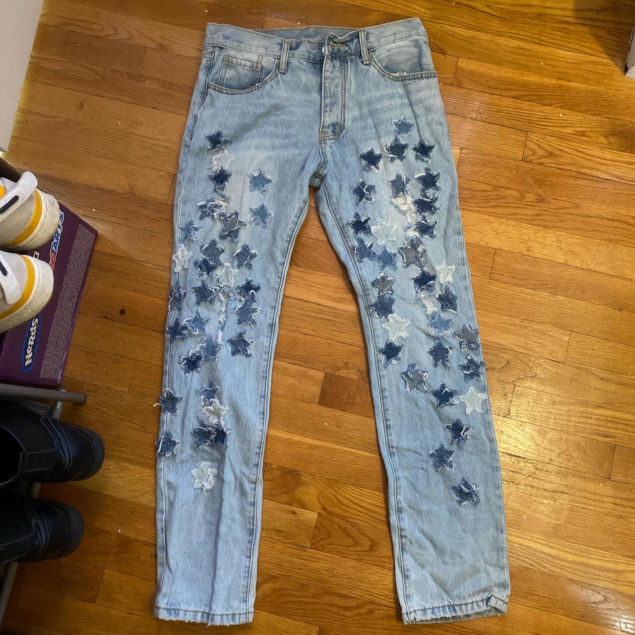 ripped jeans star pattern shapes - Depop