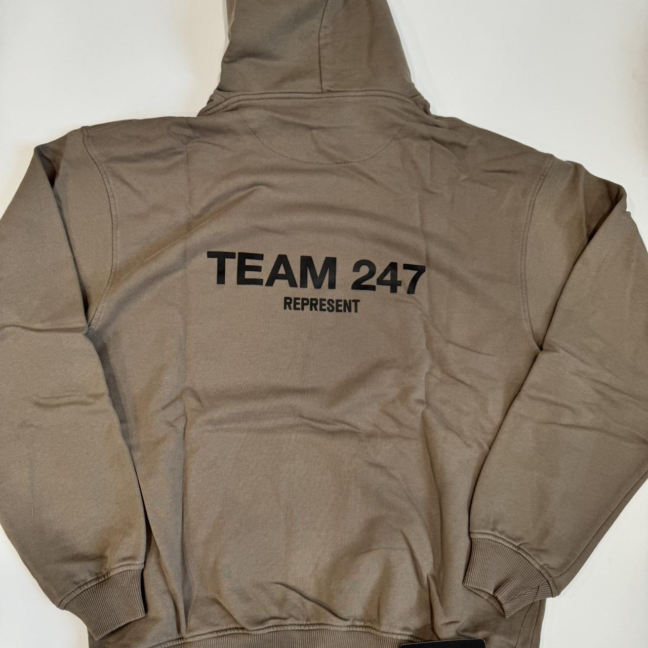 REPRESENT TEAM 247 HODDIE LARGE ARMY BROWN - Depop