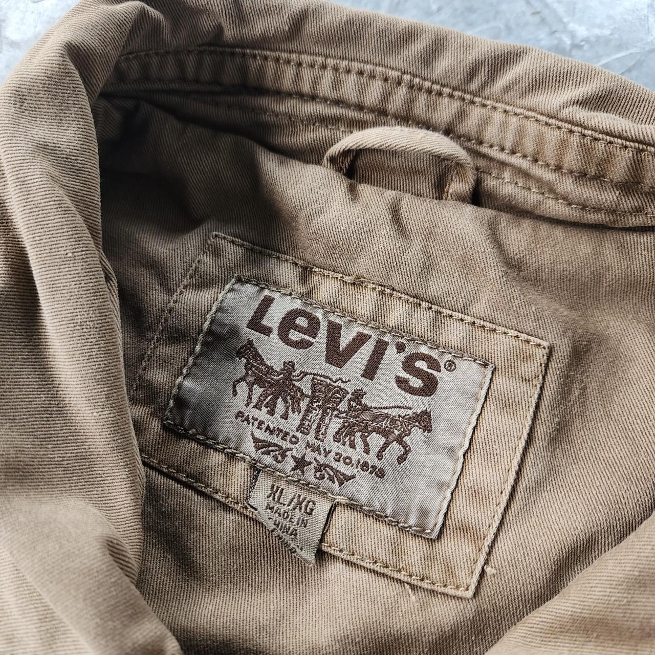 Vintage Tan Levis Utility Jacket Coat Size XL... | Depop