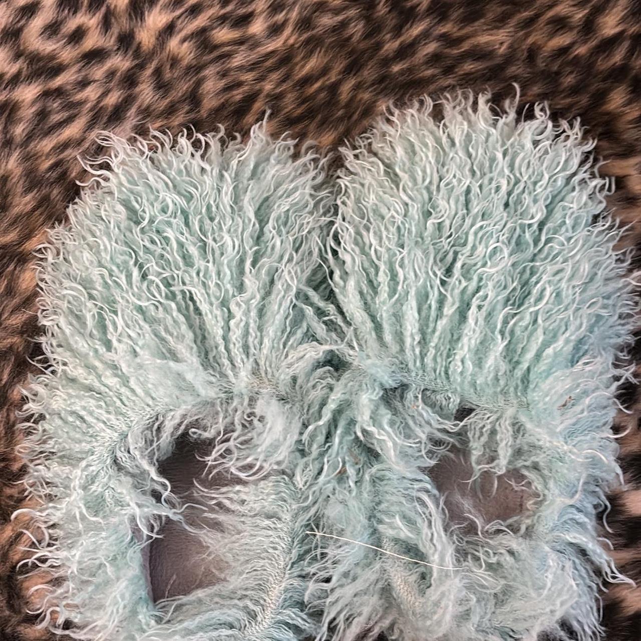 Pastel blue fuzzy slippers SIZE : 42-43 #kidcore - Depop