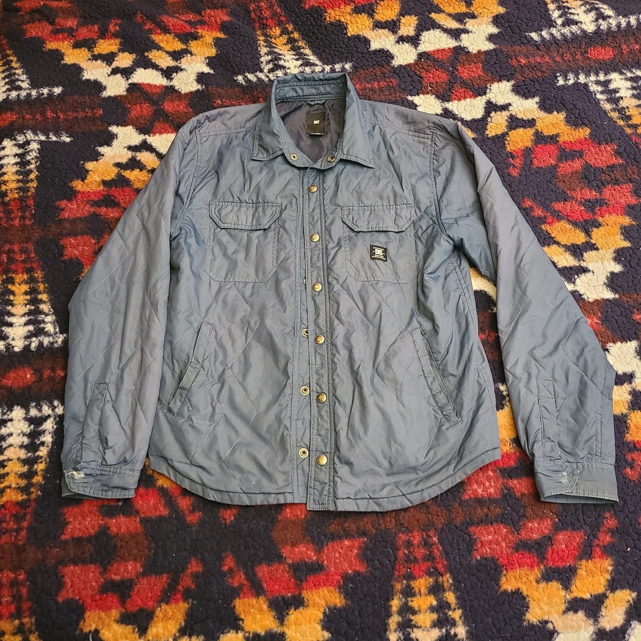 Mens vintage DC puffer jacket. Button up, some... - Depop