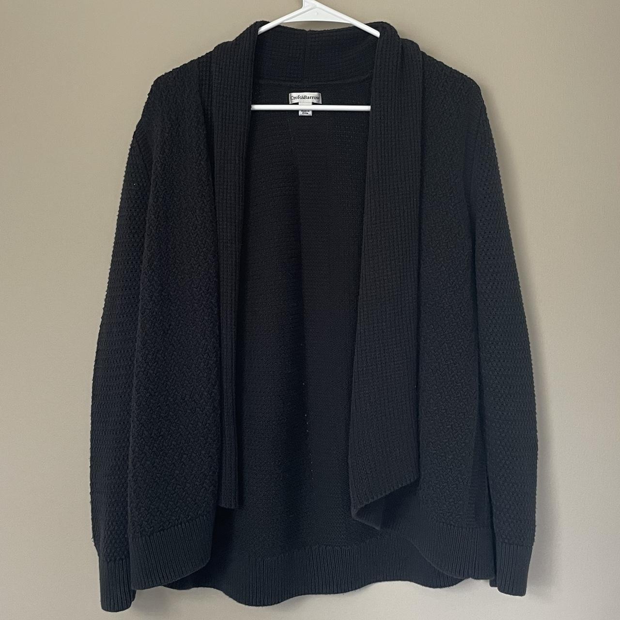 Cardigan Sweater Black Buttonless Goth Emo Grunge... - Depop