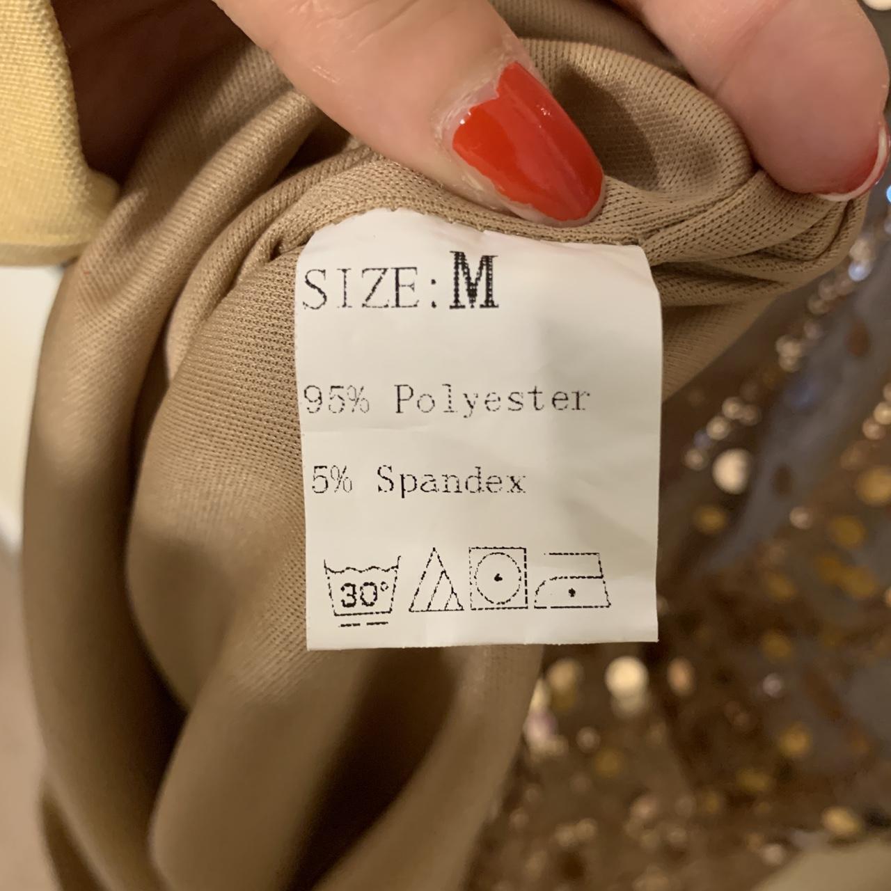 Gorgeous tan sequin dress. Sleeves are sheer, has... - Depop