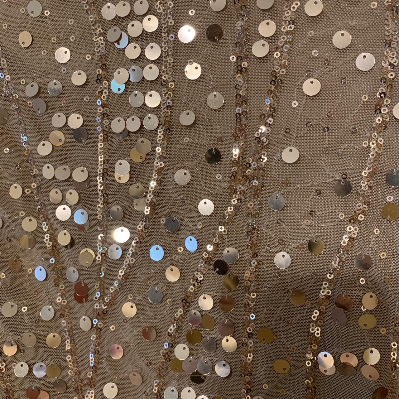 Gorgeous tan sequin dress. Sleeves are sheer, has... - Depop