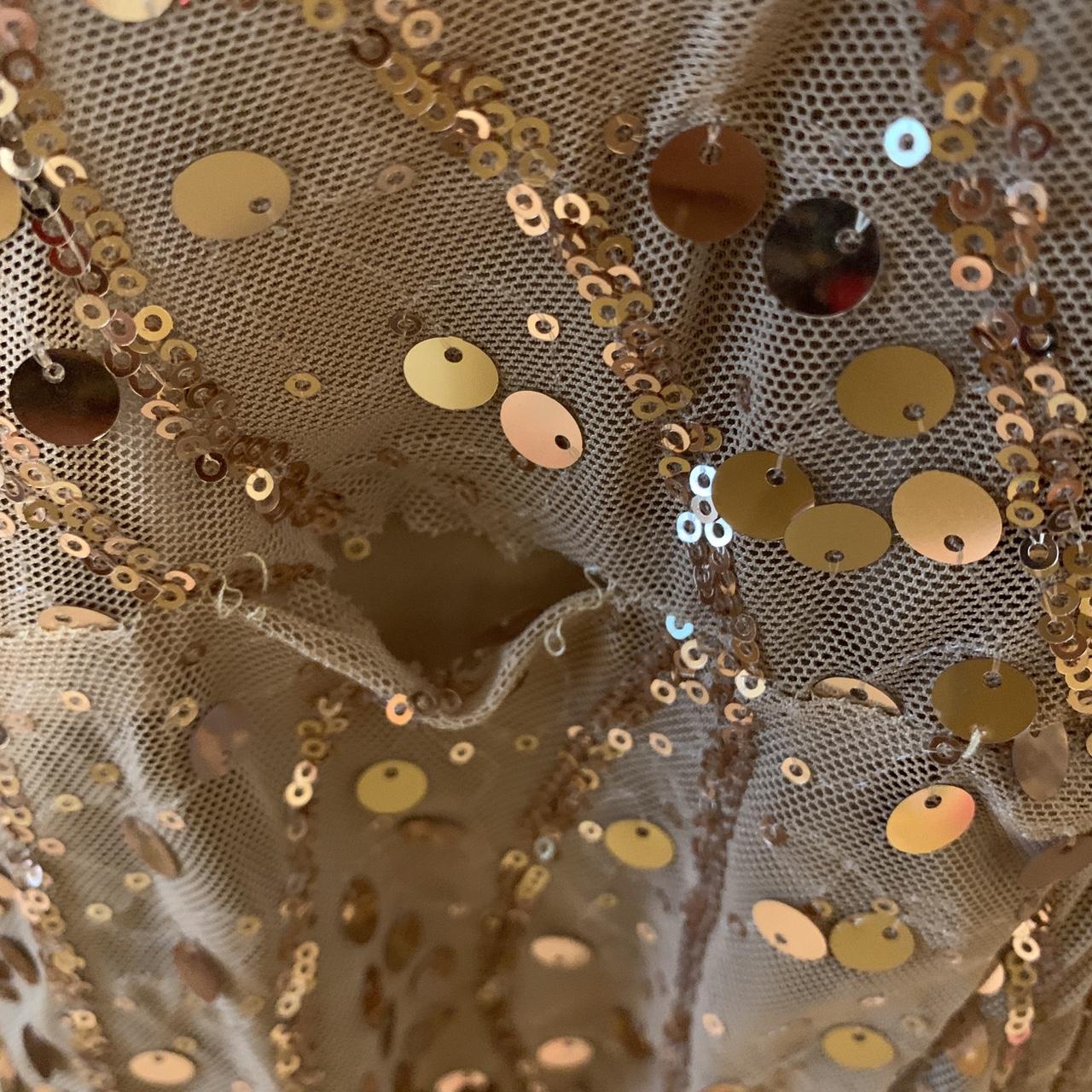Gorgeous tan sequin dress. Sleeves are sheer, has... - Depop