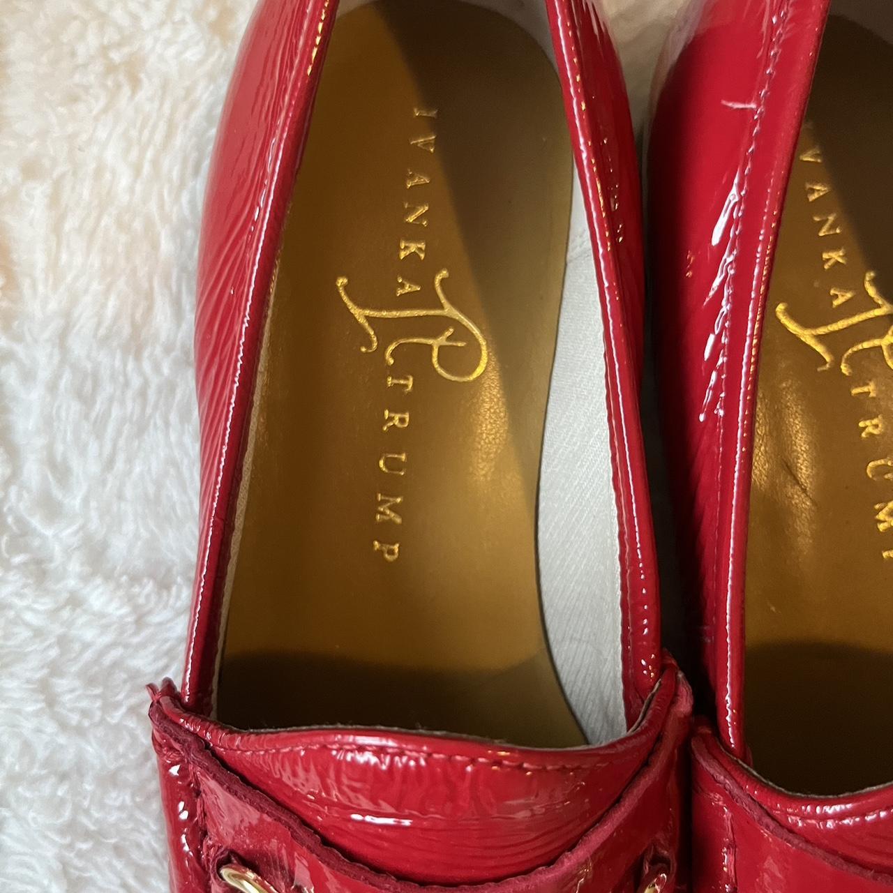 Red loafers with Gold strap Size 5 Fairly worn - Depop
