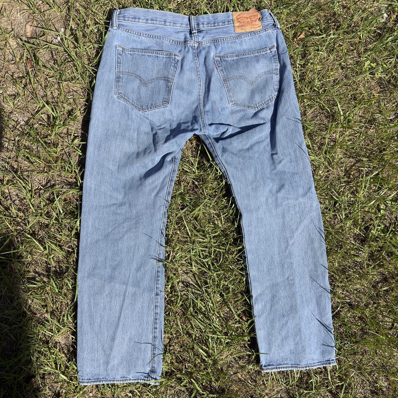 blue levi straight leg jeans in good condition, send... - Depop