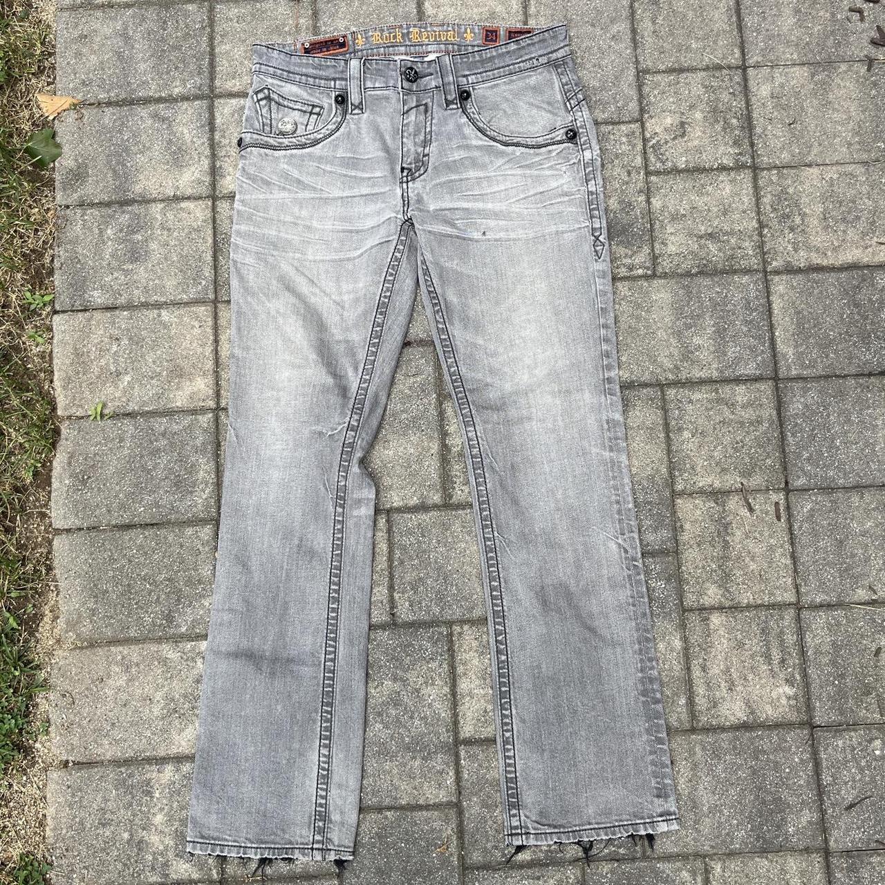 Grey Rock Revival Jeans Size 34 Thrifted a while... - Depop