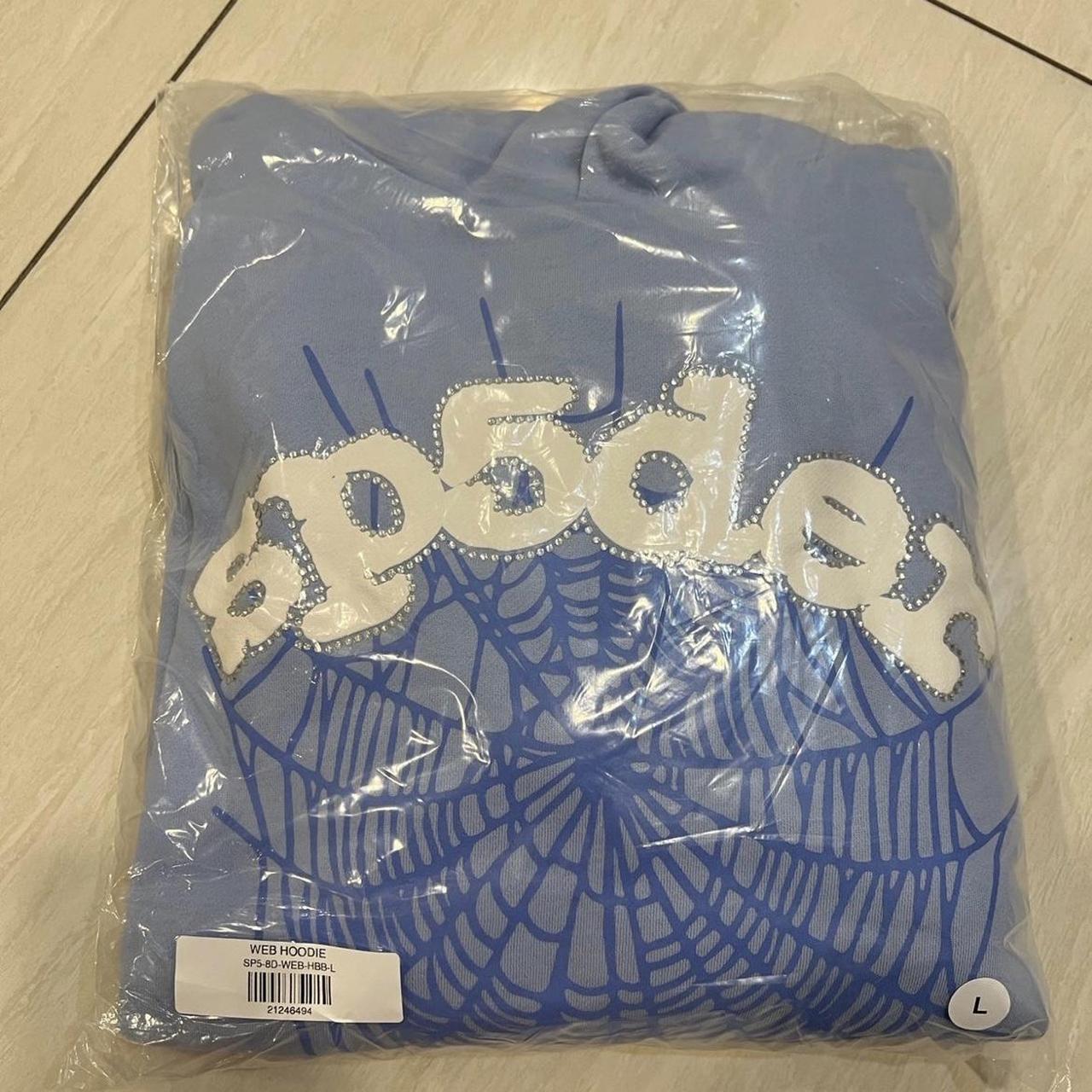 Sp5der Sky Blue Hoodie | Spider Worldwide worn... - Depop