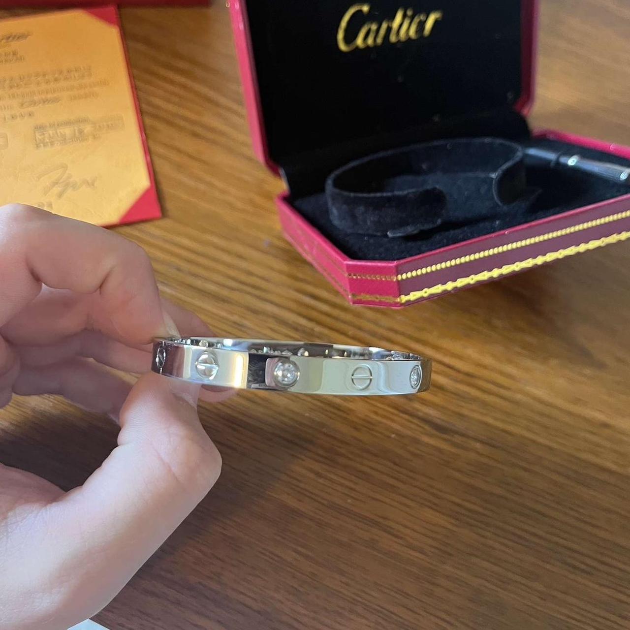 Silver Cartier Love Bracelet size: 18cm comes with... - Depop