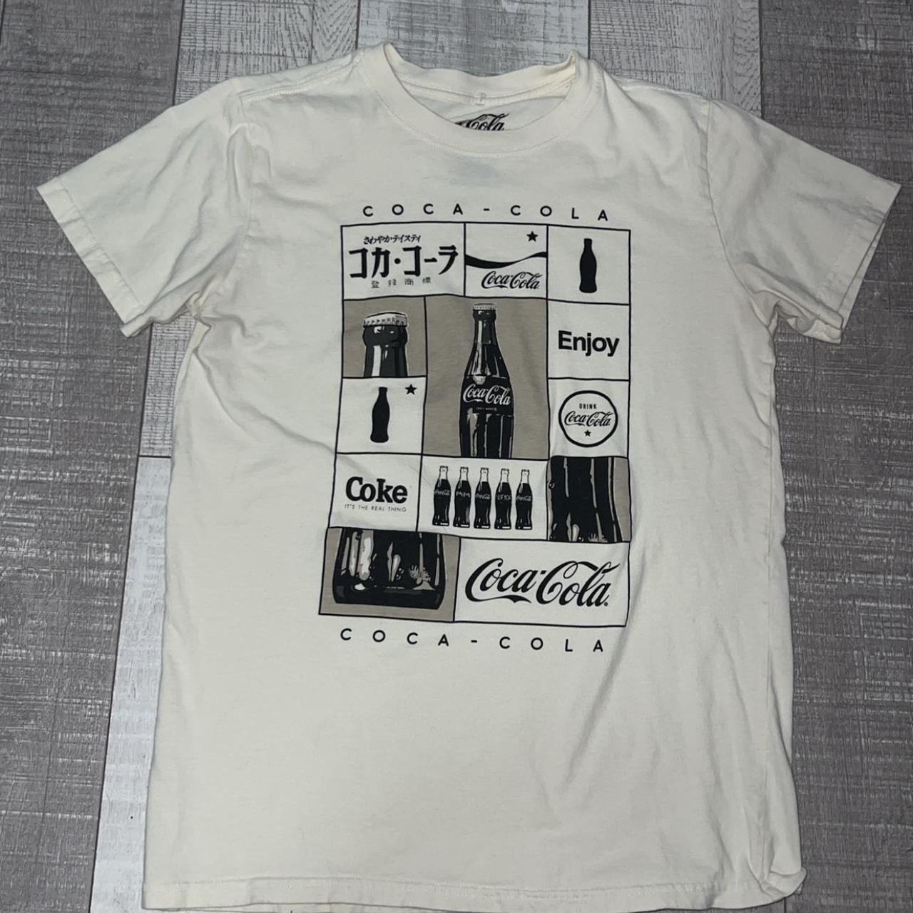 Coca-cola shirt - creme color - size small | Depop