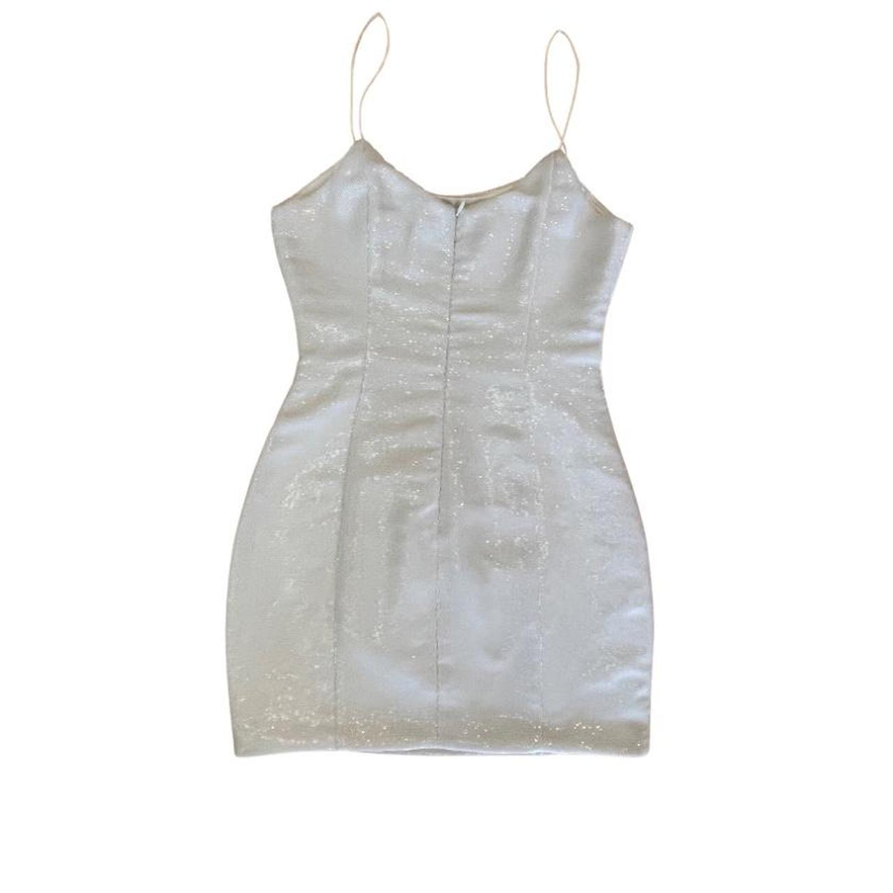 MESHKI white sequin mini dress - Depop