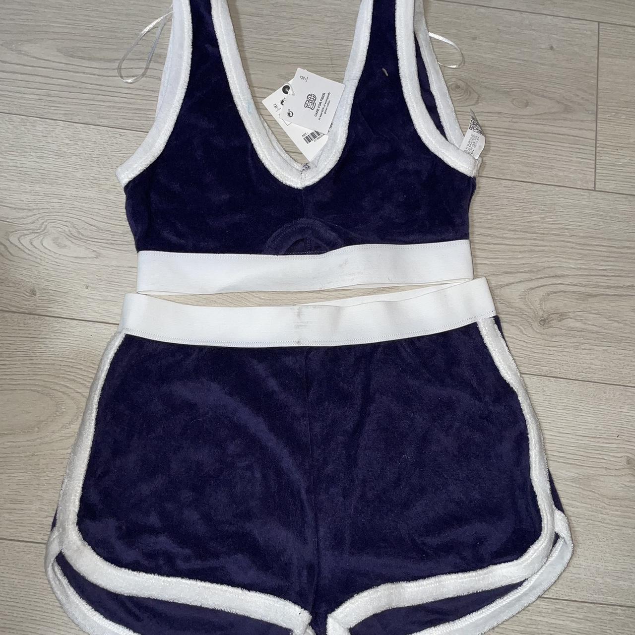 Zara matching set - Terry Cloth Navy and White - Depop