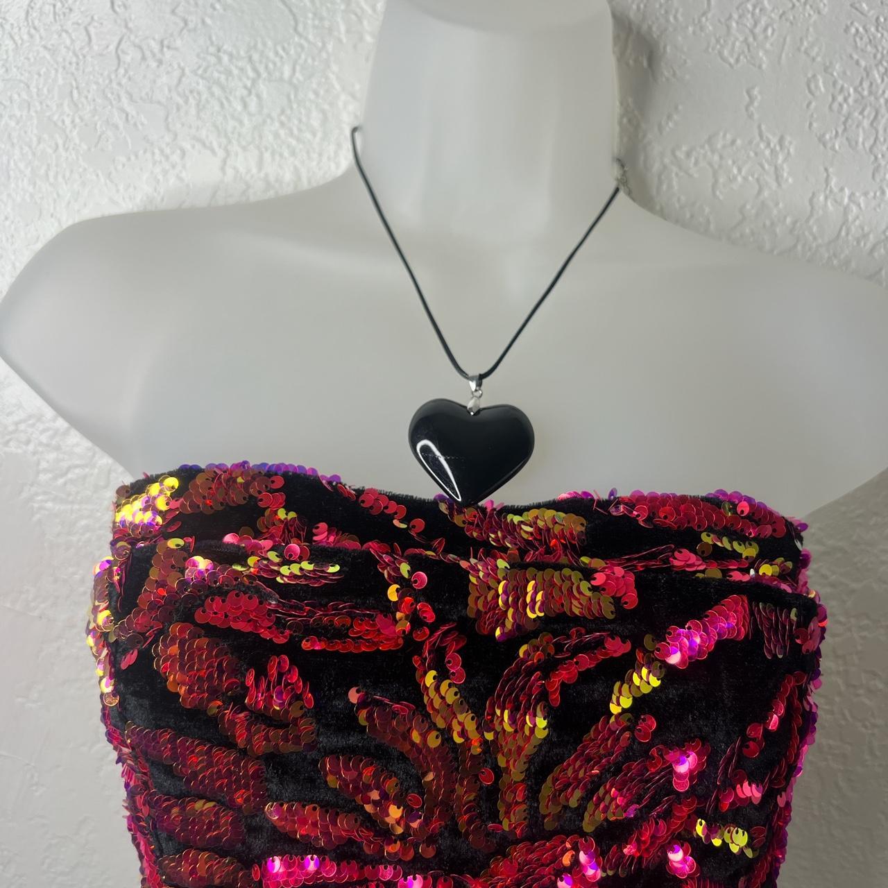 Y2K Glam Sequin Tube Top Labeled size large,... - Depop