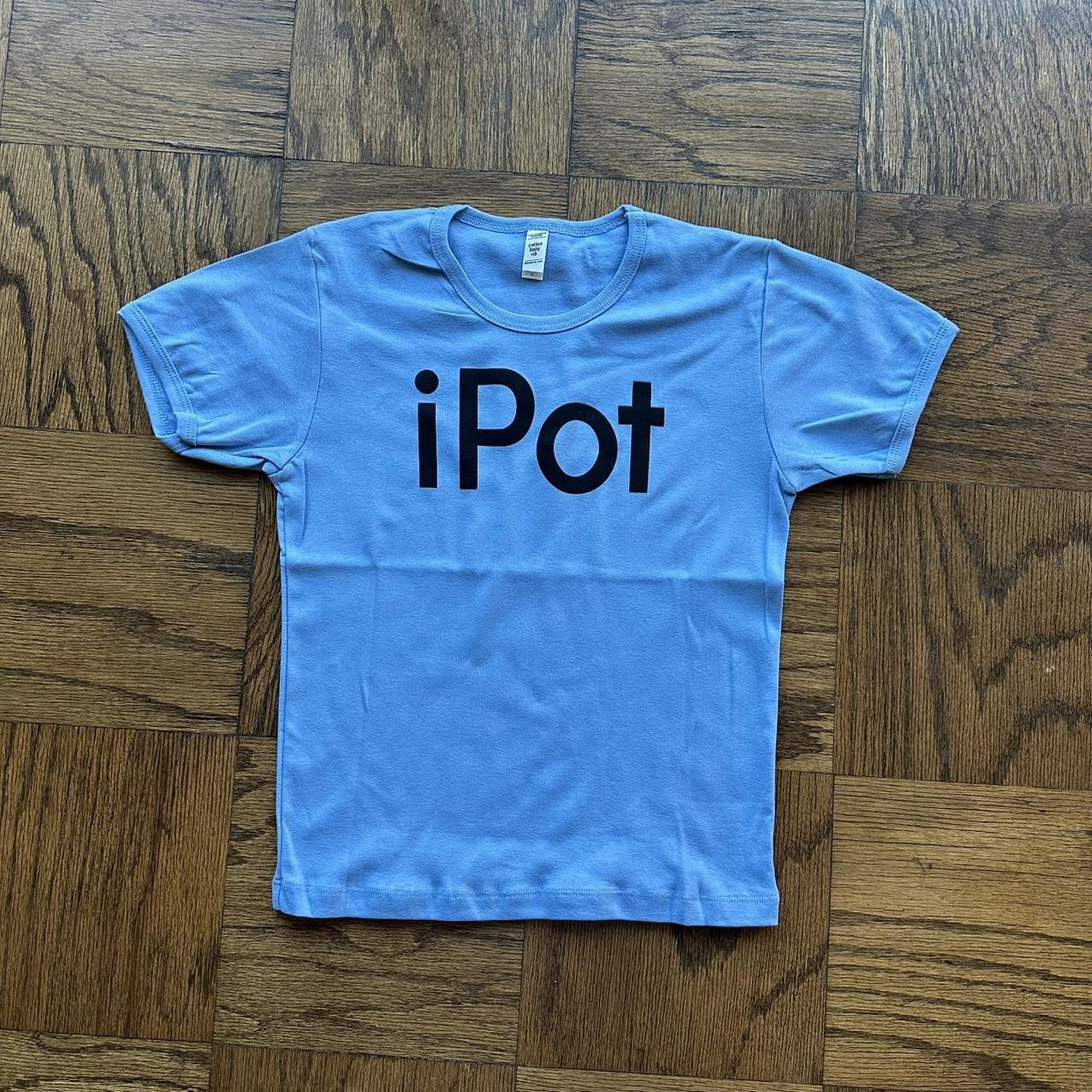 iPot Humor Parody Blue Baby Tee -design worn by... | Depop