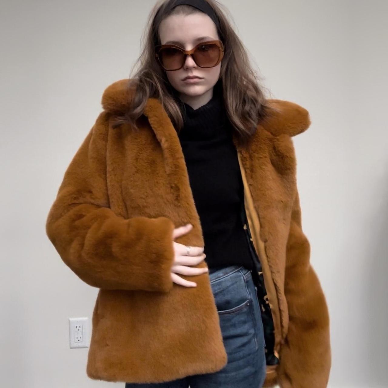 Beautiful Faux Fur Coat, from a high end sustainable... - Depop