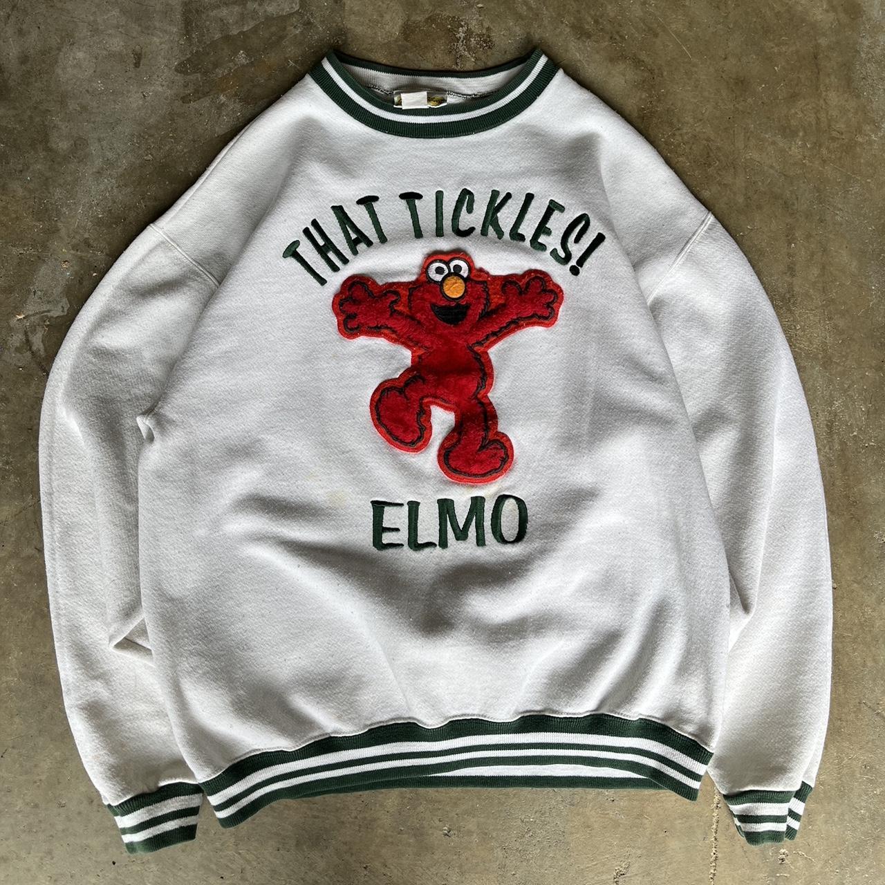 90s Elmo crew neck size L - Depop