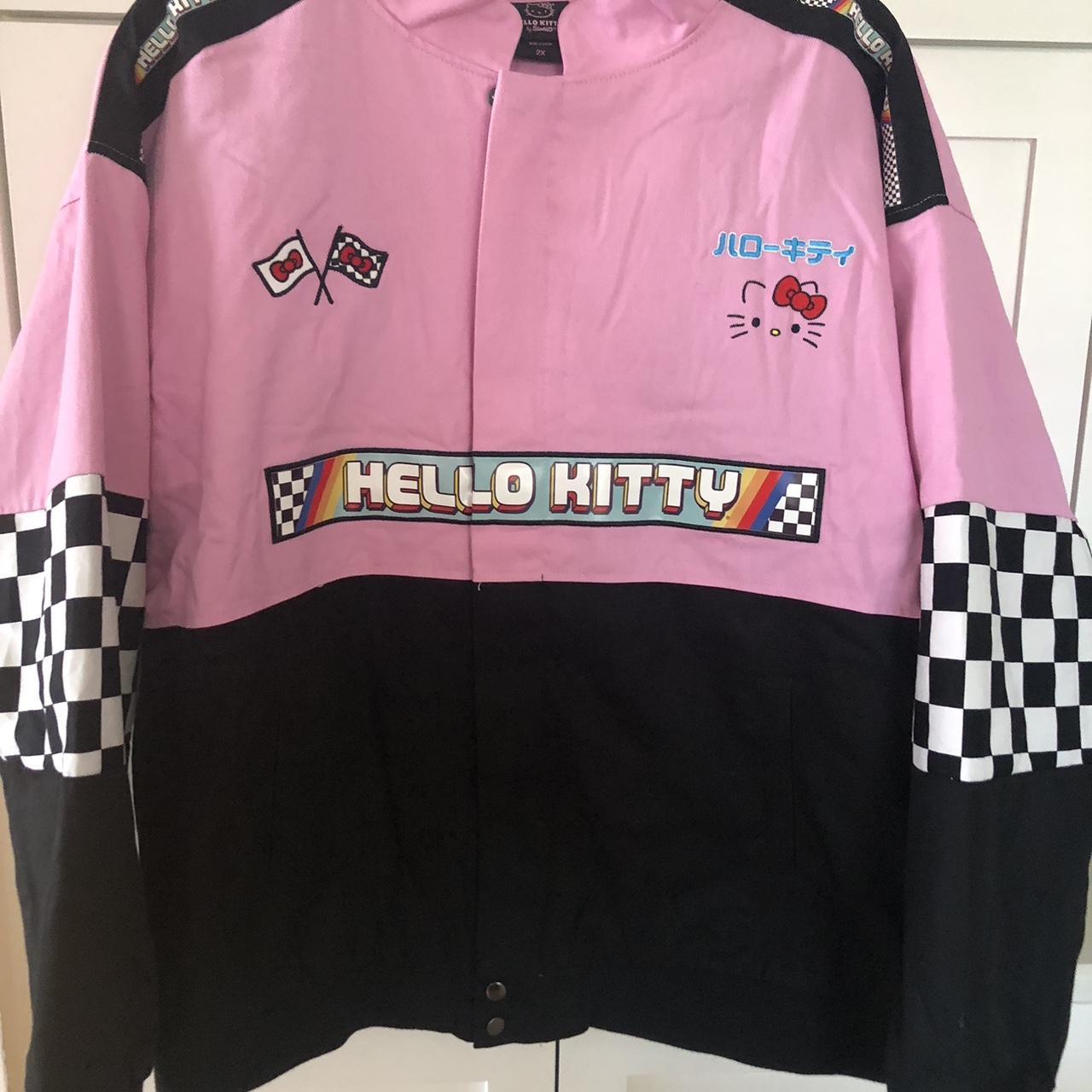 Hello Kitty - Racing Jacket Oversized adult 2XL pink... - Depop