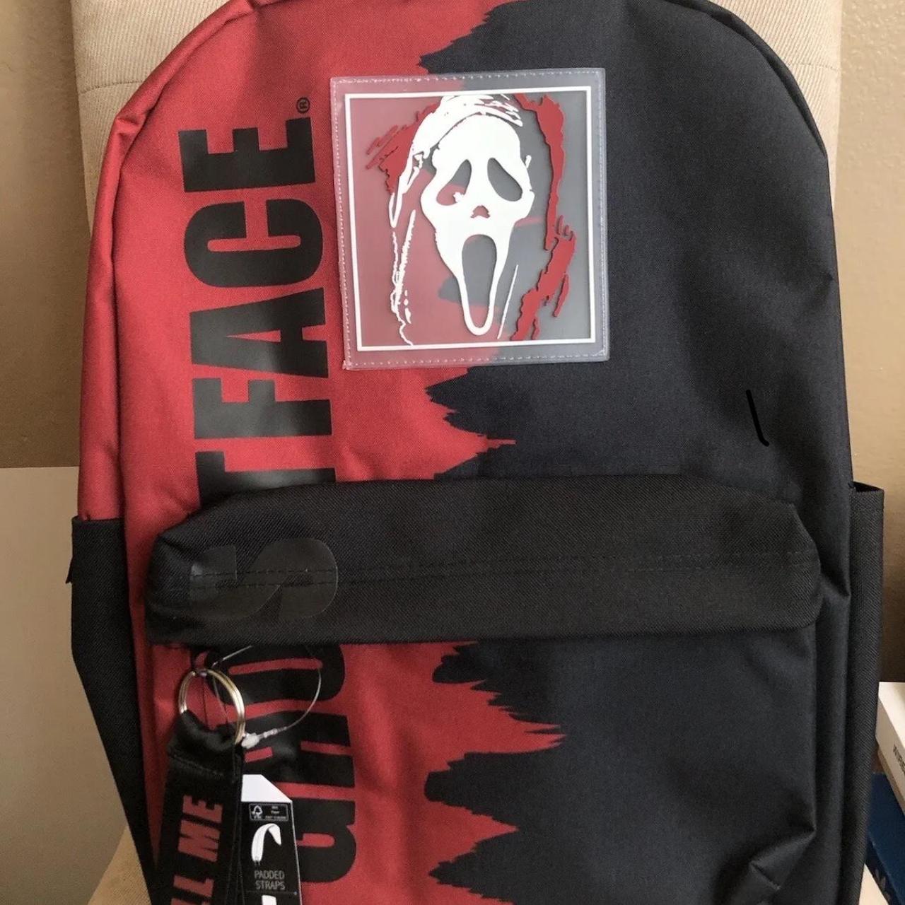 Red & Black Tech Backpack Scream Ghostface - Do you... - Depop